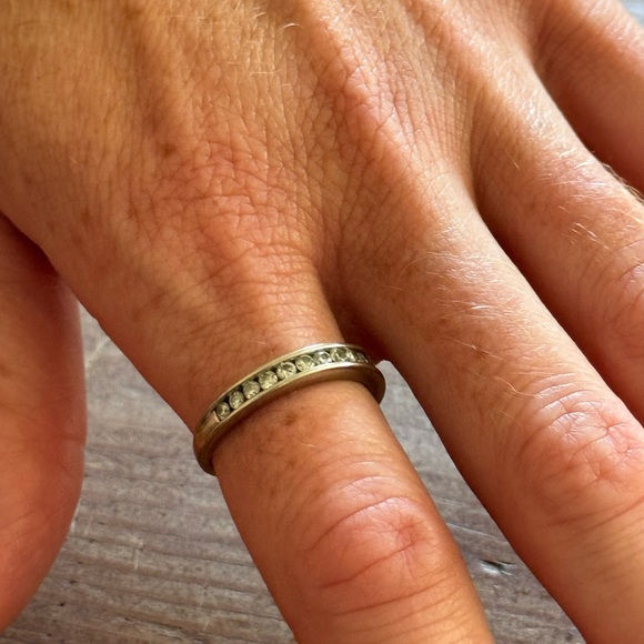 Jewelry | 14k White Gold 14 Diamond 56 Carrots Ringwedding Band 34mm ...